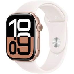 Apple Watch Series 10 46 mm Aluminium (GPS+Cellular) Sportarmband M/L blassrosa, roségold