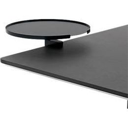 Anbautisch, für die Montage an Schreibtischen, rund, mit Tischklemme, Ø 280 mm, Metall, schwarz lackiert
