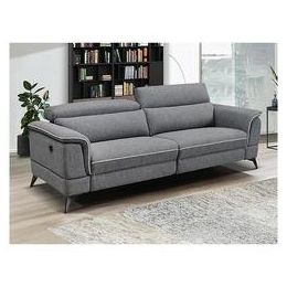 Relaxsofa elektrisch 3-Sitzer - Stoff - Grau - MACARI