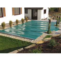 Pool-Abdeckplane KWAD "mit Aluminium-Querstreben verstärkt für Pools der Größe 7,0 x 3,5 m", grau (dunkelgrau), B:400cm L:750cm, Polyvinylchlorid (PVC), Planen, in verschiedenen Farben