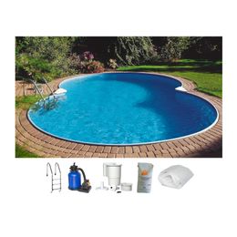 Achtformpool Clear Pool "TULUM" Schwimmbecken Gr. B/H/L: Breite 300cm x Höhe 120cm x Länge 470cm, 13000 l, weiß für den Volleinbau