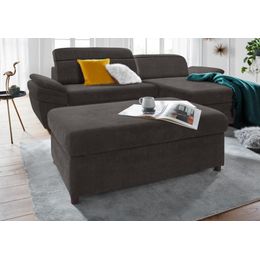 Hocker exxpo - SOFA FASHION "Kyoto" Gr. B/H/T: 116cm x 45cm x 70cm, Webvelours, braun (schoko) Polsterhocker Hocker