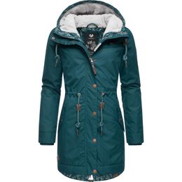 Winterjacke Ragwear "YM-Canny" Gr. S (36), grün (dunkelgrün), Damen, Außenmaterial: 65% Polyester, 35% Baumwolle, Innenfutter: 100% Polyester, Wattierung: 100% Polyester, Jacken, stylischer Damen Kurzmantel Parka mit Kapuze