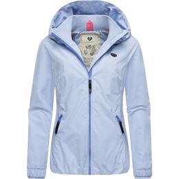 Outdoorjacke Ragwear "Dizzie", Damen, Gr. 5XL (50), blau (cloud), Außenmaterial: 100% Polyester, Innenfutter: 100% Polyester, Wattierung: 100% Polyester, casual, regular fit hüftbedeckend, Langarm Ärmel ohne Ärmelschlitz Rippstrickbündchen, Jacken, Wasserdichte Übergangsjacke mit großer Kapuze