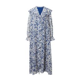 Samsøe & Samsøe Samsøe Samsøe Kleid 'JYTTA' Damen Größe 34 blau / naturweiß Winterkleid