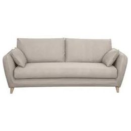 Miliboo Skandinavische Schlafcouch beige mit Matratze Dicke 10 cm 3-Sitzer CREEP