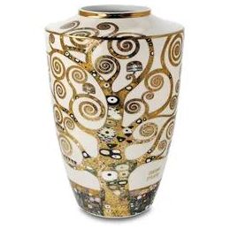 Tischvase Goebel "Vase Gustav Klimt - "Der Lebensbaum"", gold (creme, goldfarben), B:16cm H:24cm T:16cm, Porzellan, Vasen, aus Porzellan, Höhe ca. 24 cm