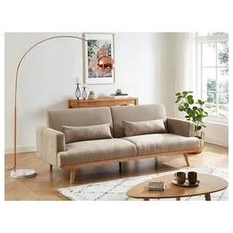 Schlafsofa Klappsofa 3-Sitzer - Stoff - Beige - ESME