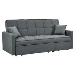 Schlafsofa 3-Sitzer - Stoff - Grau - CANETTI