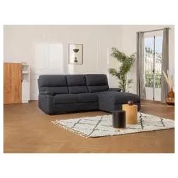 Ecksofa Relaxsofa elektrisch - Stoff - Ecke Rechts - Anthrazit - LUNANO