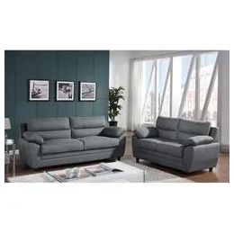 Sofa 3-Sitzer & 2-Sitzer - Stoff - Anthrazit - MANOA