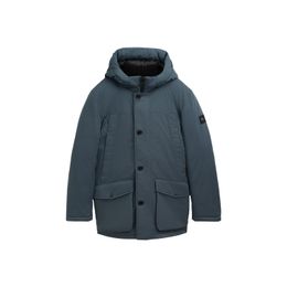 Tom Tailor Herren Arctic Parka mit abnehmbarer Kapuze, blau, Uni, Gr. XXL