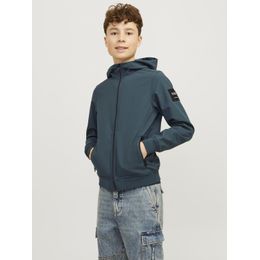 Jack & Jones Softshelljacke JACK & JONES JUNIOR "JJEBASIC SOFTSHELL HOOD SN JNR" Gr. 128, grün (magical forest), Jungen, Web, Obermaterial: 100% Polyester, unifarben, Jacken