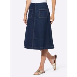 Heine Damen Jeansrock, Blau, Gr. 50, Lange R&ouml;cke, Material: Baumwolle