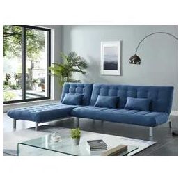 Schlafsofa Klappsofa modulierbar - Stoff - Blau - HORNET