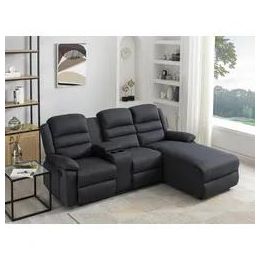 Ecksofa Relaxsofa - Ecke Rechts - Stoff - Anthrazit - MACEDONIA