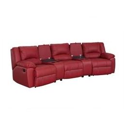 Relaxsofa 3-Sitzer - Leder - Rot - AROMA