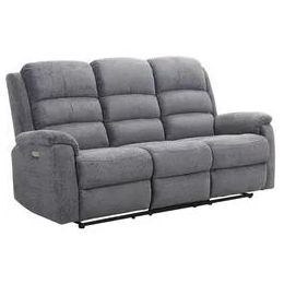 Relaxsofa elektrisch 3-Sitzer - Stoff - Anthrazit - NEVERS