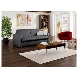 Schlafsofa mit Matratze 3-Sitzer - Matratze 18 cm - Leder - Grau - BEVIS