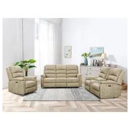 Relaxsofa elektrisch 2-Sitzer - Stoff - Taupe - NEVERS