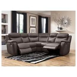 Relaxsofa Leder Ecksofa - Braun - EVASION