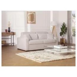 Schlafsofa mit Matratze 4-Sitzer - Liegefläche 160 cm - Matratze 18 cm - Cord - beige - MONDOVI