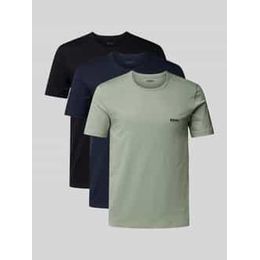 BOSS T-Shirt mit Label-Stitching im 3er-Pack