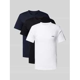 BOSS T-Shirt mit Label-Stitching im 3er-Pack