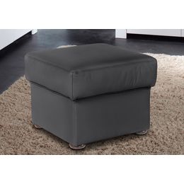 Sit & More Hocker SIT & MORE "Benson", schwarz, B:58cm H:45cm T:58cm, Luxus-Kunstleder;NaturLeder (der Sockel ist in passendem Kunstleder bezogen);Luxus-Microfaser Altara Nubuck, Hocker, Polsterhocker