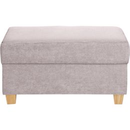 Hocker DOMO collection "Incanto" Gr. B/H/T: 85cm x 45cm x 62cm, Struktur weich, grau (taupe) Polsterhocker Hocker