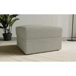 Polsterhocker Home Affaire "Lavars Schlafsofa", beige (sand), B:70cm H:46cm T:70cm, 53% strukturiertes Polyester, 47% Polyester, Hocker, Polsterhocker, mit Bonellfedern, mit Stauraum, in zwei Bezugsqualit&auml;ten