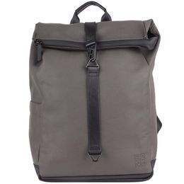 Tagesrucksack Harbour 2nd "Mailand" Gr. B/H/T: 20cm x 40cm x 13cm, grau (dunkel grau), Damen, Polyurethane, Rucksäcke, Freizeitrucksack Arbeitsrucksack aus wasserfestem PU