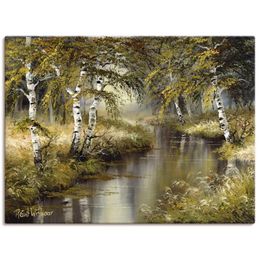 Wandbild Artland "Kanal tief im Wald", grün, B:120cm H:90cm, Canvas, Leinwand, Bilder, als Leinwandbild, Poster, Wandaufkleber in verschied. Größen