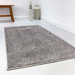 Hochflor-Läufer Esprit "Swagger Shag" Teppiche Gr. B: 80cm, 30mm, L: 400cm, grau (hellgrau) Wohnzimmer, Schlafzimmer, uni, waschbar, mit Antirutschbeschichtung