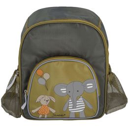 Kinderrucksack Sterntaler "Elefant, uni" Gr. B/H/T: 22cm x 28,5cm x 10cm, grün (grün, grau), Kinder, Polyester, Rucksäcke