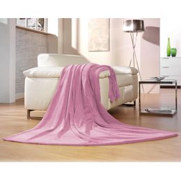 Gözze Wohndecke GÖZZE "Memphis", rosa (altrosa), B:220cm L:240cm, Polyester, Wohndecken, in tollen Unifarben, Kuscheldecke