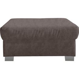 Hocker DOMO collection "Star", grau, B:90cm H:41cm T:60cm, NaturLederBitte beachten Sie, dass Lederbez&uuml;ge mehr N&auml;hte aufweisen als Stoffbez&uuml;ge;Struktur (90% Polyester und 10% Polyacryl);Softlux-Kunstleder;Primabelle-Microfaser, Hocker, Polsterhocker