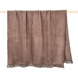 Wohndecke Pad "SYDNEY", grau (taupe), B:150cm L:200cm, Mischgewebe, Wohndecken, Made in Europe, Kuscheldecke