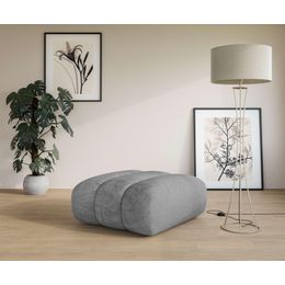 Polsterhocker LeGer Home by Lena Gercke "Priya", grau (hellgrau), B:90cm H:46cm T:106cm, 100% Polyester, Hocker, gemütlich und modern