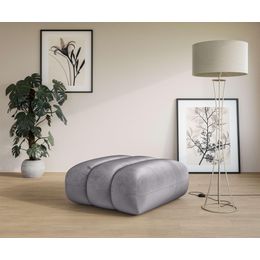 Polsterhocker LeGer Home by Lena Gercke "Priya", grau (hellgrau), B:90cm H:46cm T:106cm, 100% Polyester, Hocker, gemütlich und modern