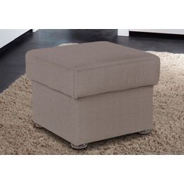 Sit & More Hocker SIT & MORE "Benson", grau, B:58cm H:45cm T:58cm, Luxus-Kunstleder;NaturLeder (der Sockel ist in passendem Kunstleder bezogen);Luxus-Microfaser Altara Nubuck, Hocker, Polsterhocker
