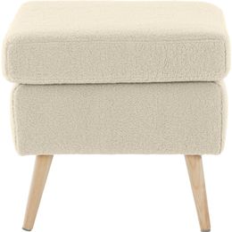 Guido Maria Kretschmer Home & Living Hocker GUIDO MARIA KRETSCHMER HOME & LIVING "Salla" Gr. B/H/T: 58cm x 49cm x 58cm, Fellimitat, beige (creme) Fußhocker Sitzhocker Hocker Bezug auch in Luxus-Microfaser Teddyfelloptik