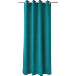 Vorhang Apelt "TASSILO" Gr. 1, blau (petrol), B:135cm H:245cm, Polyester, Gardinen, HxB: 245x135, Tassilo, Ösenschal mit Mettalösen