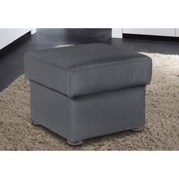 Sit & More Hocker SIT & MORE "Benson", grau (dunkelgrau), B:58cm H:45cm T:58cm, Luxus-Kunstleder;NaturLeder (der Sockel ist in passendem Kunstleder bezogen);Luxus-Microfaser Altara Nubuck, Hocker, Polsterhocker