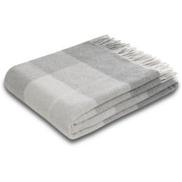 Plaid Biederlack "Britta", grau (quito grau), B:130cm L:170cm, Wolle, Wohndecken, im Karo-Look, Kuscheldecke