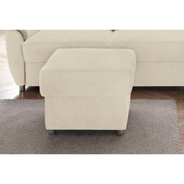 Sit & More Hocker SIT & MORE "Sonoma", beige (creme), B:58cm H:45cm T:48cm, Struktur (100% Polyester);Luxus-Microfaser ALTARA NUBUCK (100% Polyester), Hocker, Polsterhocker, mit Stauraumfach