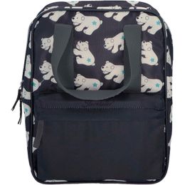 Kinderrucksack Sterntaler "Eisbär Elia Allover" Gr. B/H/T: 22cm x 28,5cm x 10cm, grau (dunkelgrau, weiß), Kinder, Polyester, Rucksäcke