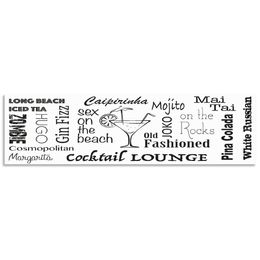 Küchenrückwand Artland "Cocktail Lounge", schwarz, B:180cm H:50cm, Aluminium, Spritzschutzwände, Alu Spritzschutz mit Klebeband, einfache Montage