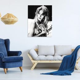 Acrylglasbild queence "Shh", grau, B:60cm H:90cm T:0,4cm, Acrylglas, Bilder, Brigitte Bardot, Fine Art-Print in Galeriequalität