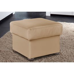 Sit & More Hocker SIT & MORE "Benson", braun (cappuccino), B:58cm H:45cm T:58cm, Luxus-Kunstleder;NaturLeder (der Sockel ist in passendem Kunstleder bezogen);Luxus-Microfaser Altara Nubuck, Hocker, Polsterhocker